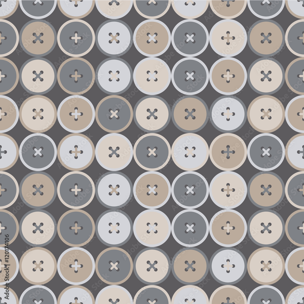 Seamless vector decorative background with buttons. Print. Cloth design ...