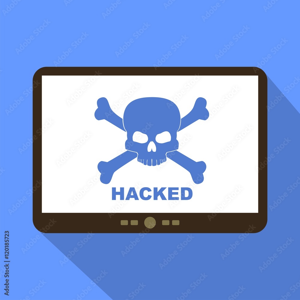 Hacked Alert Tablet Icon Stock Vector | Adobe Stock Hacked Alert Tablet Icon Stock Vector | Adobe Stock