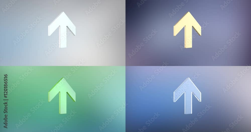 Animated Arrow Up 3d Icon Loop Modules for edit with alpha matte Stock ...