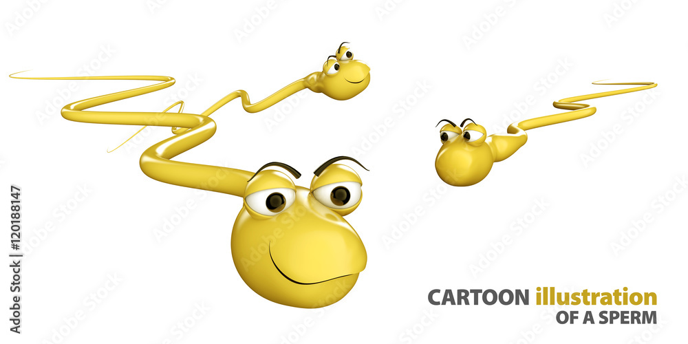 Cartoon illustration of a sperm with a smiling Stock Illustration ...