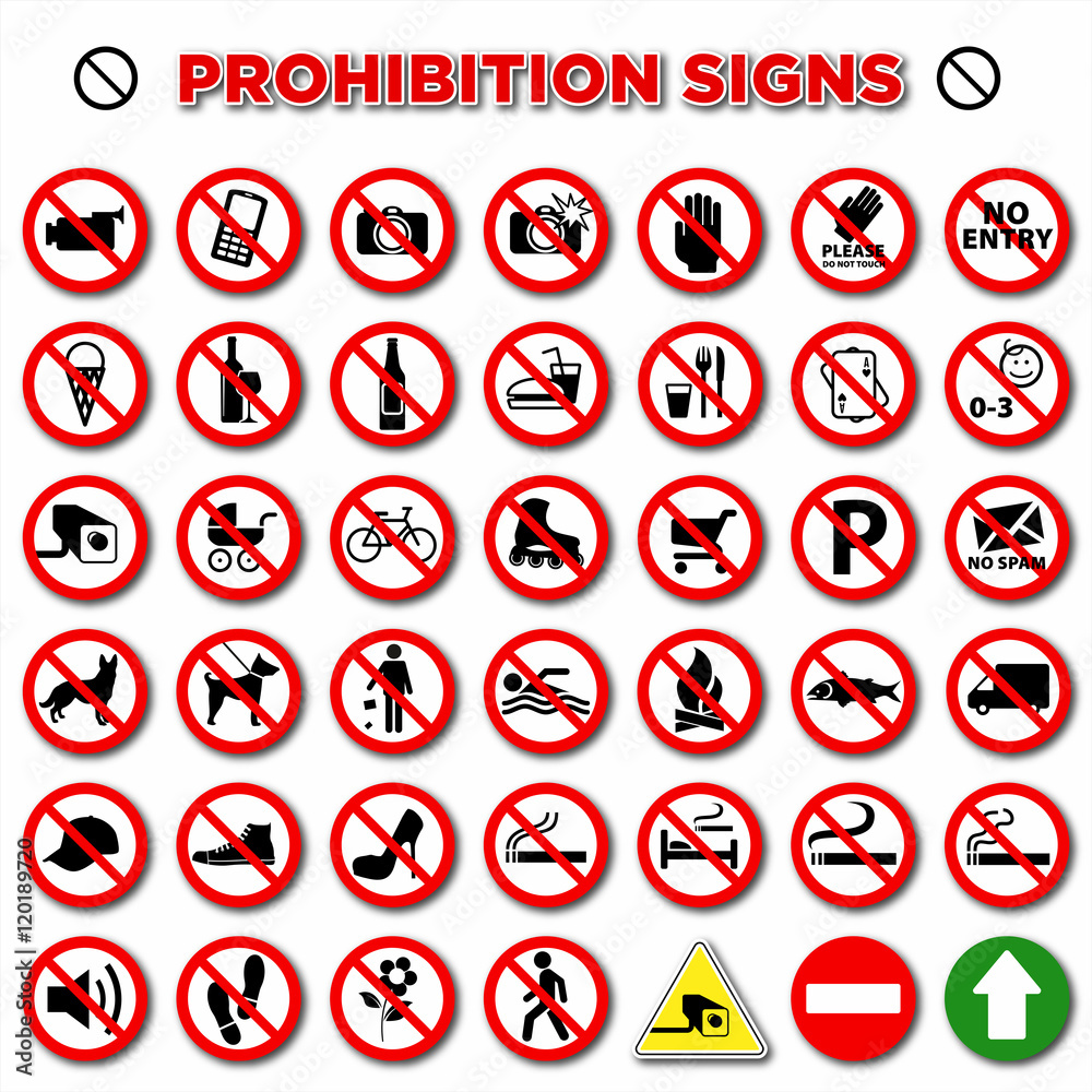 Prohibition Signs Stock Vector | Adobe Stock