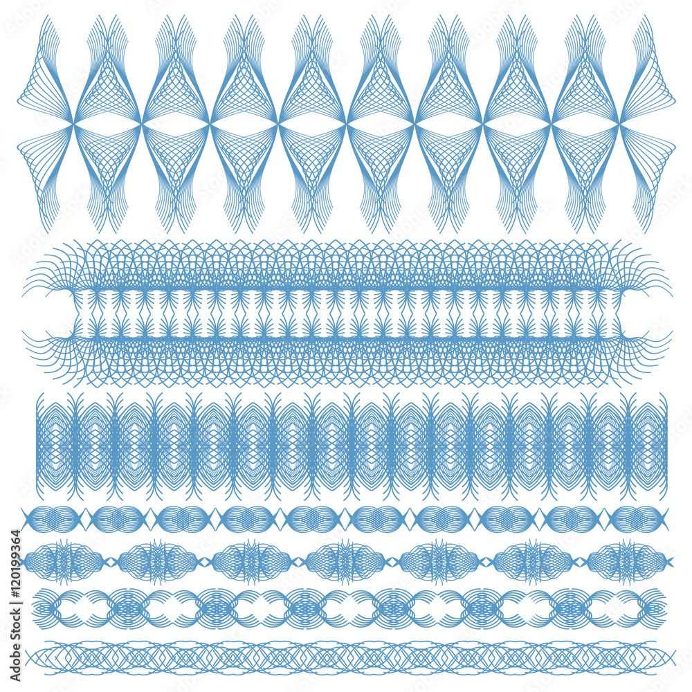 Blue trim or border collection Stock Illustration | Adobe Stock