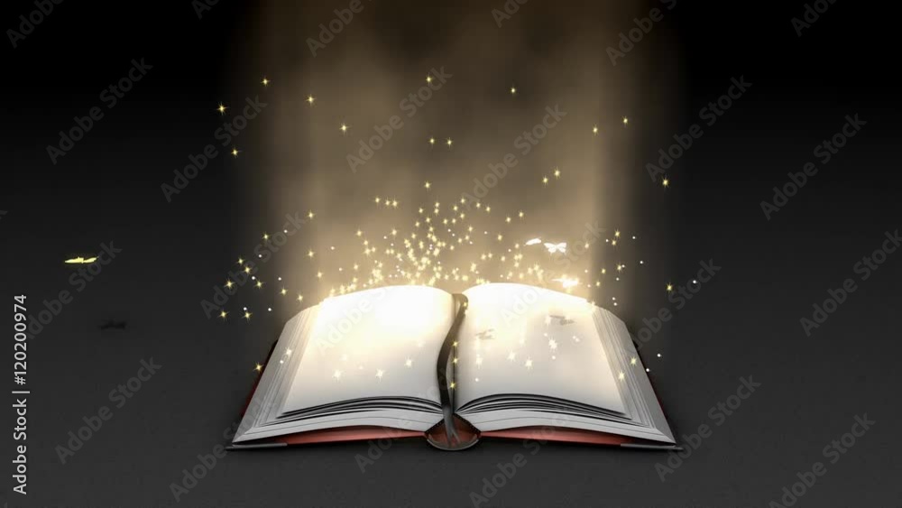 Computer generated, Fantasy and magical book animation. Stock Video ...