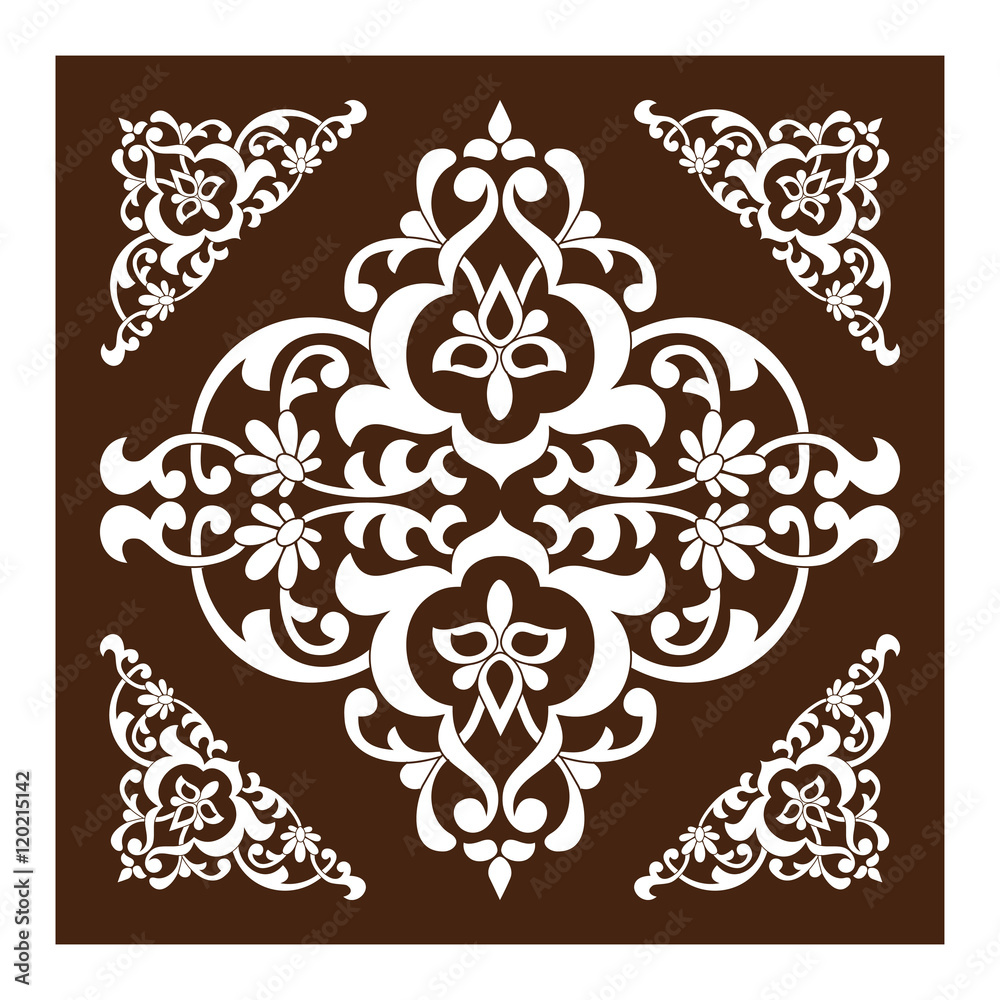 Vector pattern in East, Asia style as a template for tiles, backgrounds ...
