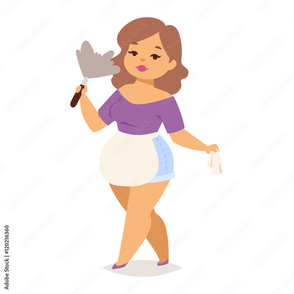 Vecteur Stock Fat Girl Vector Illustration Character Adobe Stock