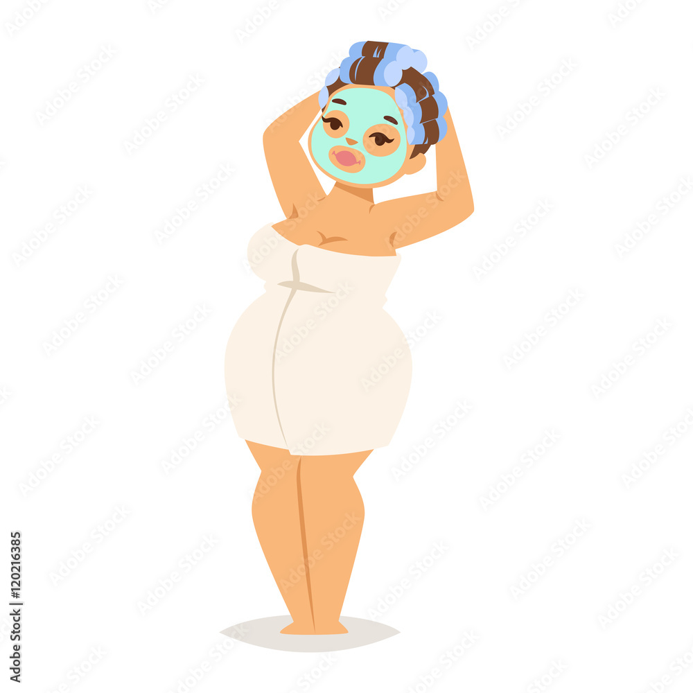 Vettoriale Stock Fat Girl Vector Illustration Character Adobe Stock