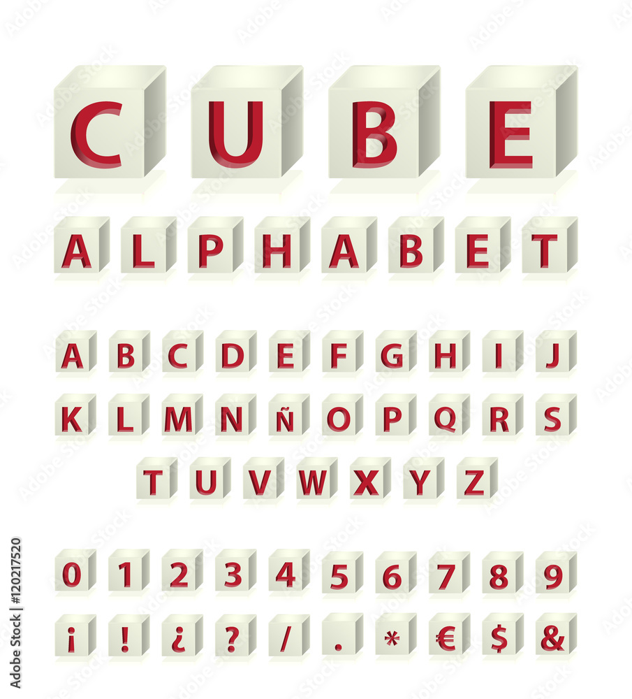 High Quality 3d Dice Alphabet, Symbols and Numbers with Cavalier ...