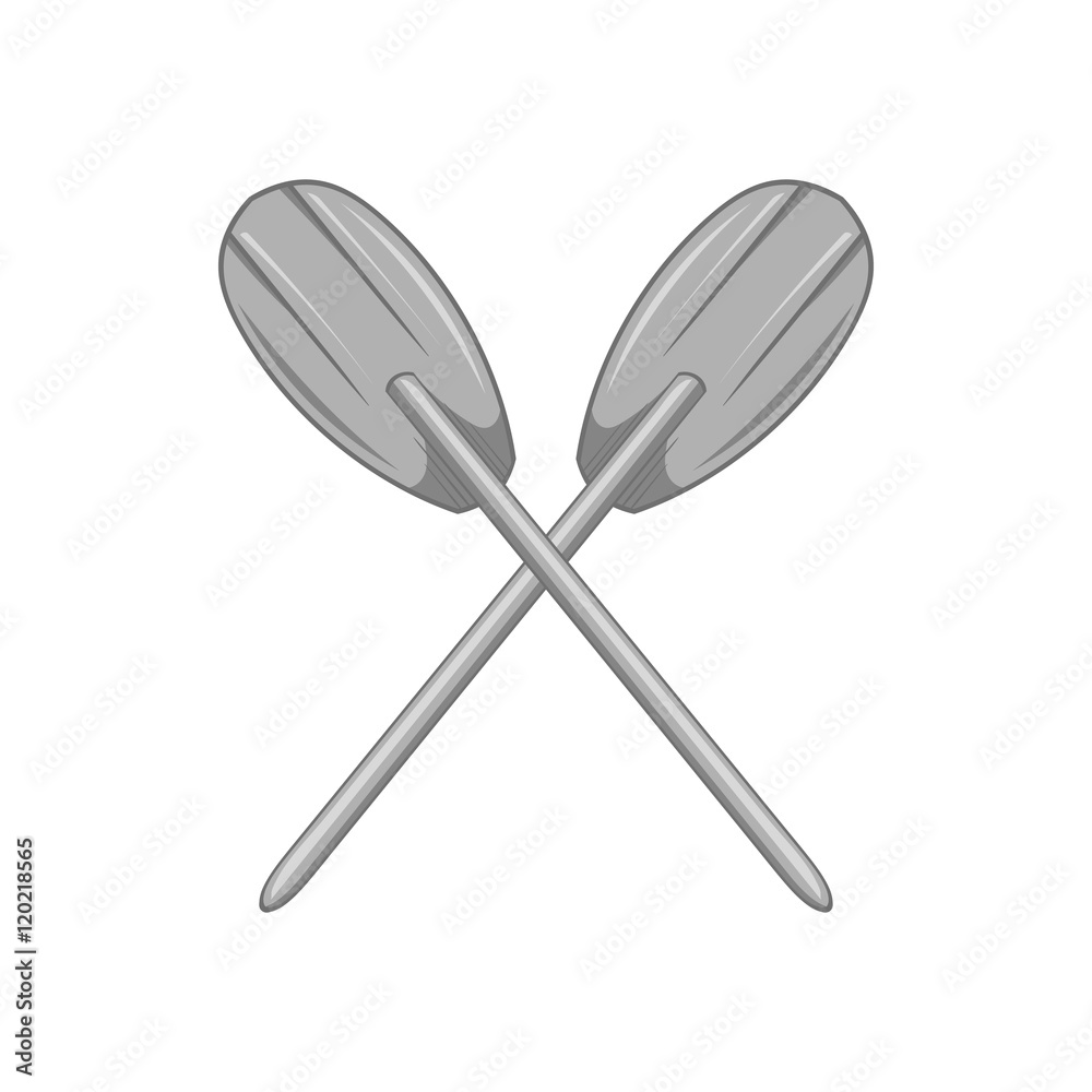 Paddles icon in black monochrome style isolated on white background ...