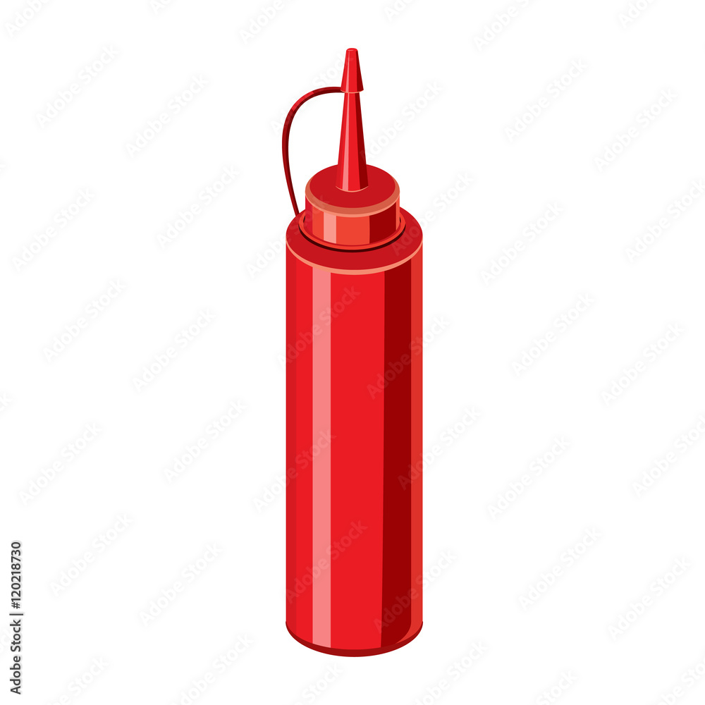 Sauce bottle in cartoon style isolated on white background vector ...