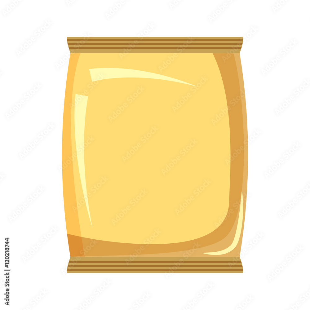 Flow pack template in cartoon style isolated on white background vector ...