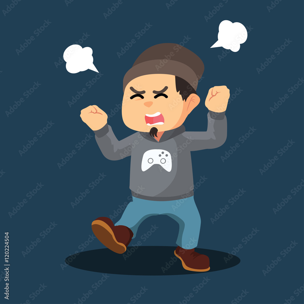 angry gamer illustration design Stock Vector | Adobe Stock