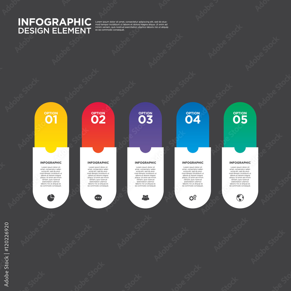 Infographic business report layout design element vector illustration ...