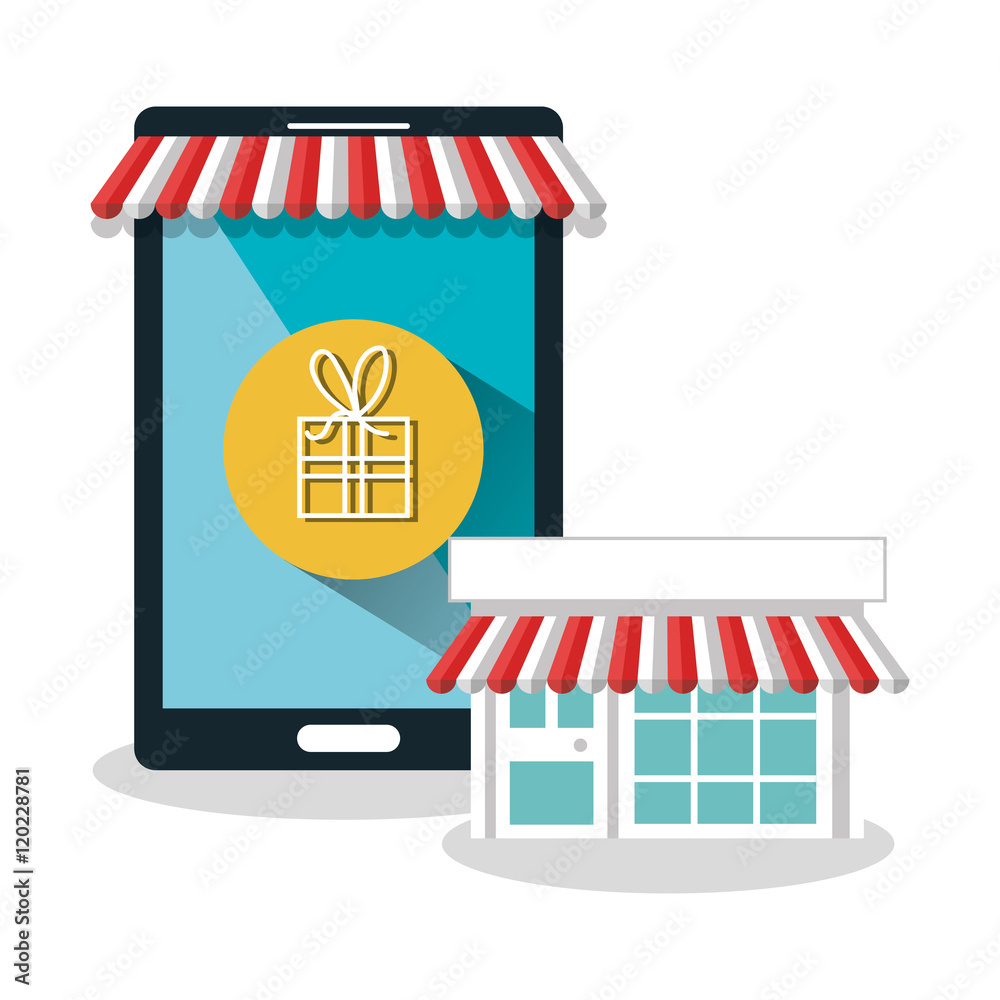 e-commerce smartphone shop online design vector illustration eps 10 ...