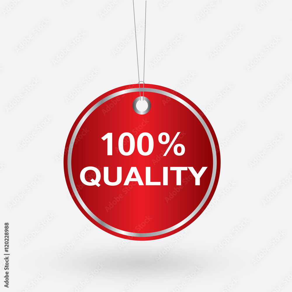 red oval 100 percent quality tag. vector illustration Stock Vector ...