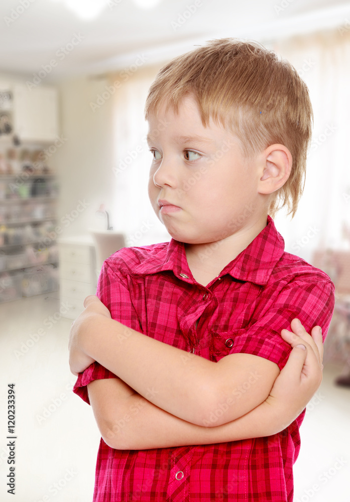 Pensive little boy Stock Photo | Adobe Stock