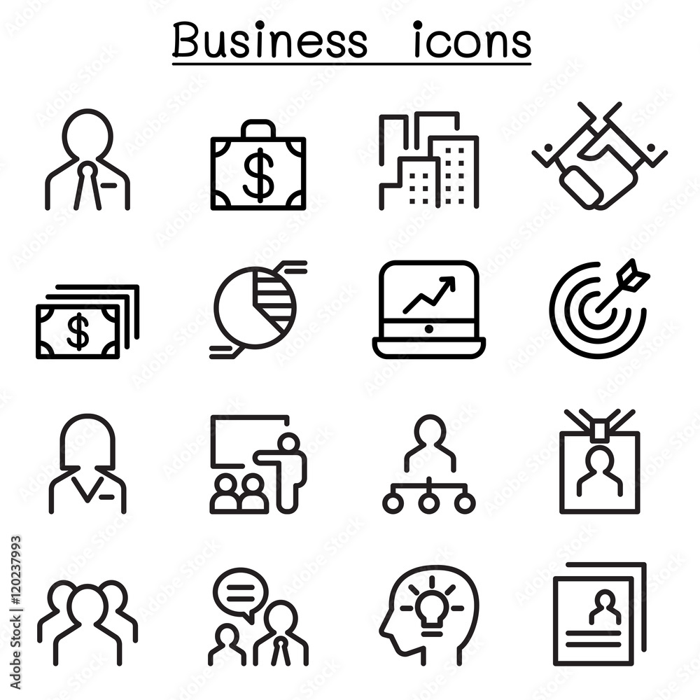 Business Administration icon set Stock Vector | Adobe Stock