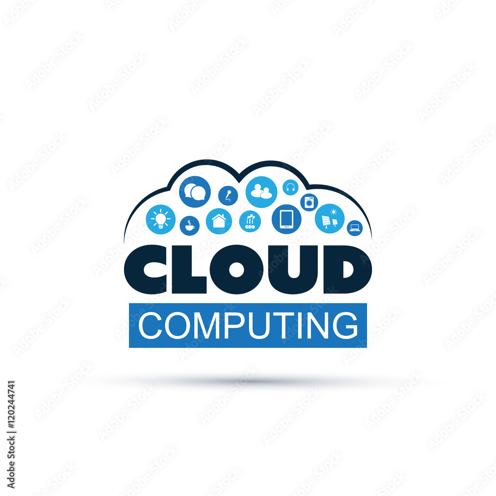 Eco Cloud Computing Icon or Logo Design Stock Vector | Adobe Stock