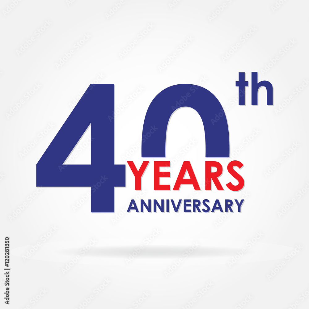 40 years anniversary sign or emblem. Template for celebration and ...