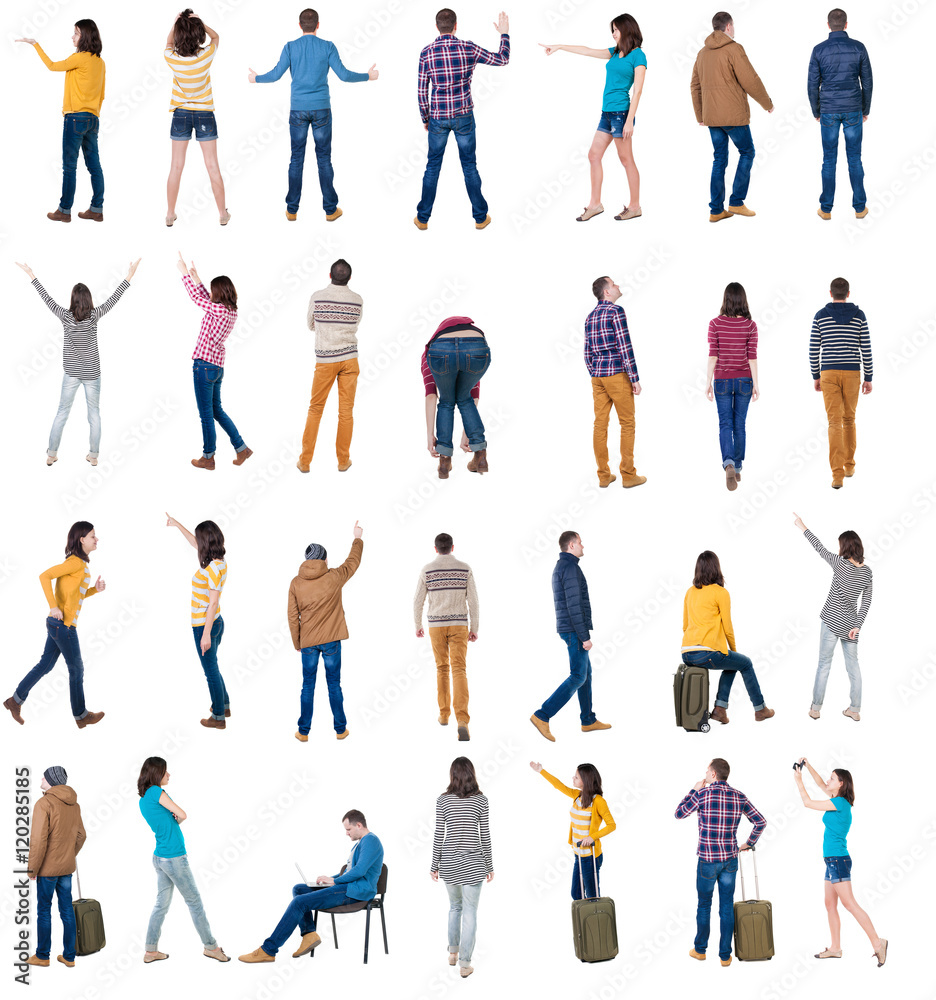 collection " back view of people ". backside view of person. Rear view ...