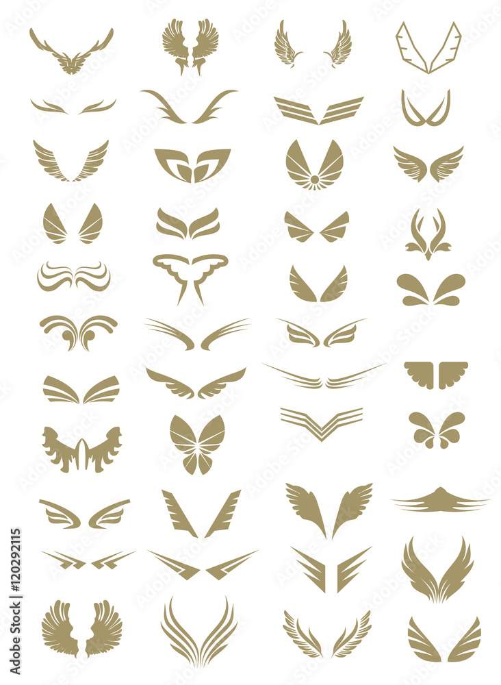Set of wings Stock Vector | Adobe Stock