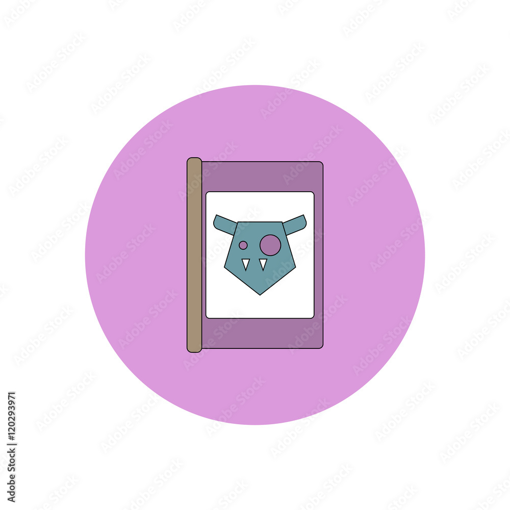 Vector illustration in flat design Halloween icon scary story book ...