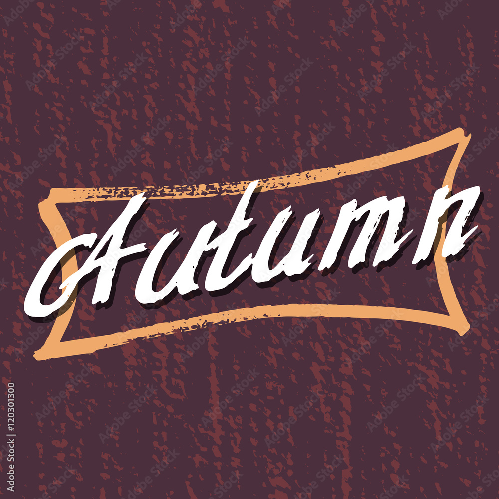 Autumn Lettering background. Perfect Hand Drawn Art-illustration ...