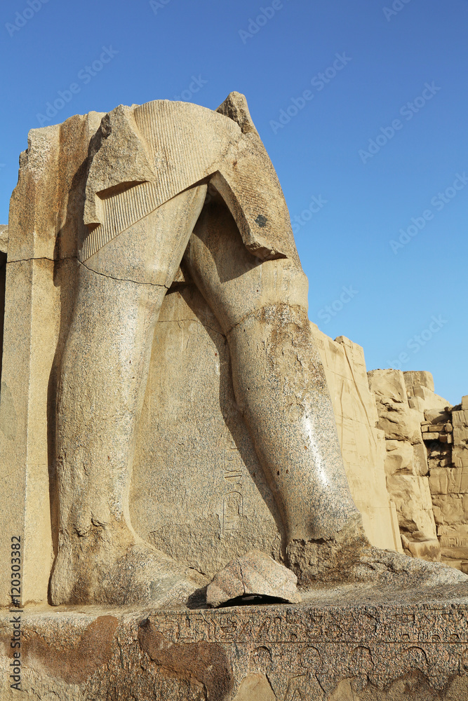 Broken Colossus of Tuthmosis III Karnak Temple Egypt Stock Photo ...