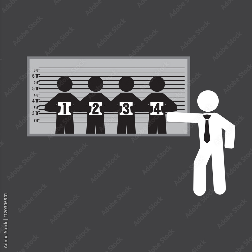Suspect Identification Room Vector Illustration Stock Vector | Adobe Stock
