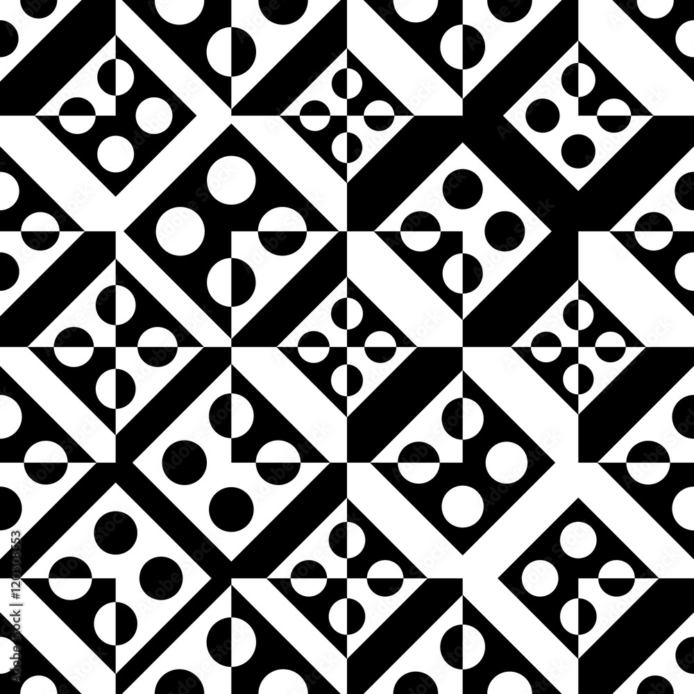 Seamless Square and Circle Pattern Stock Vector | Adobe Stock