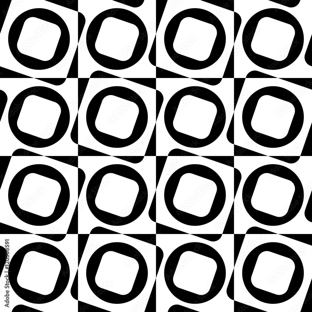 Seamless Square and Circle Pattern Stock Vector | Adobe Stock