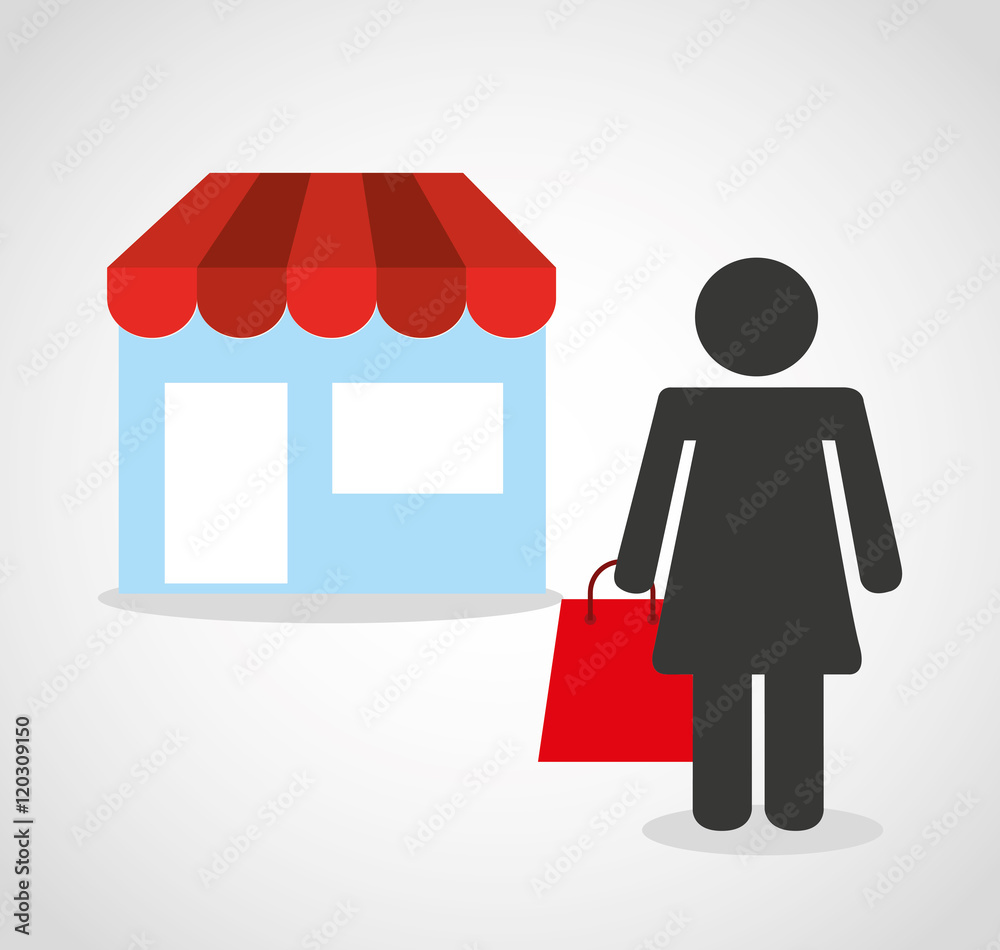 shopping person avatar flat icons vector illustration design Stock ...