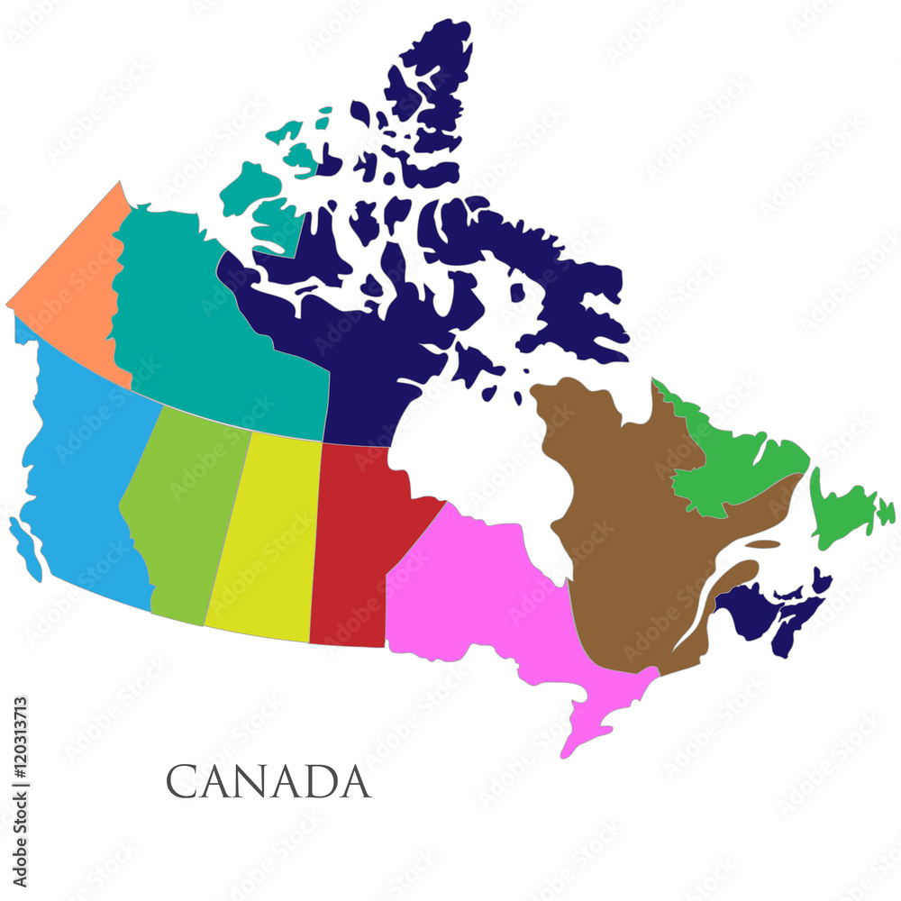 Color contour map of Canada Stock Vector | Adobe Stock