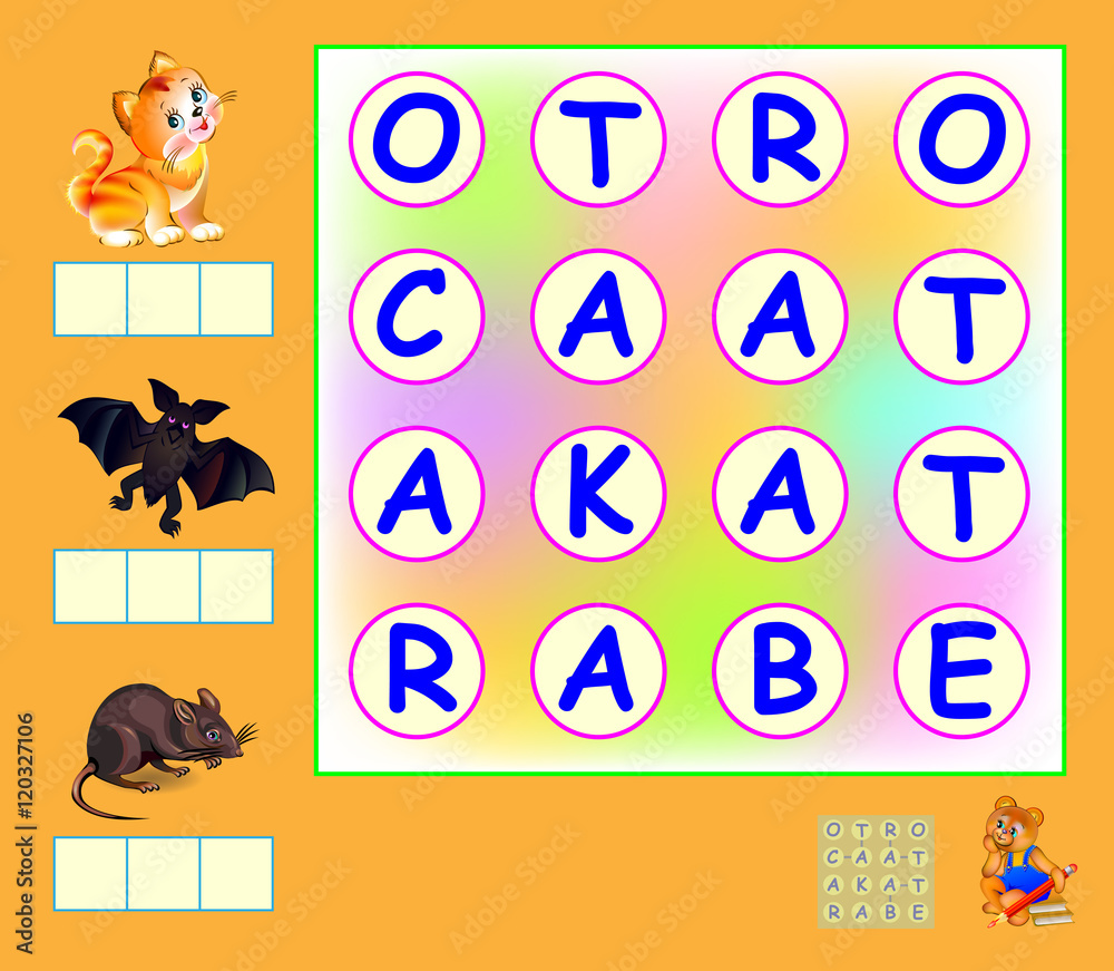 Logic game for learning English. Need to find the words and connect ...