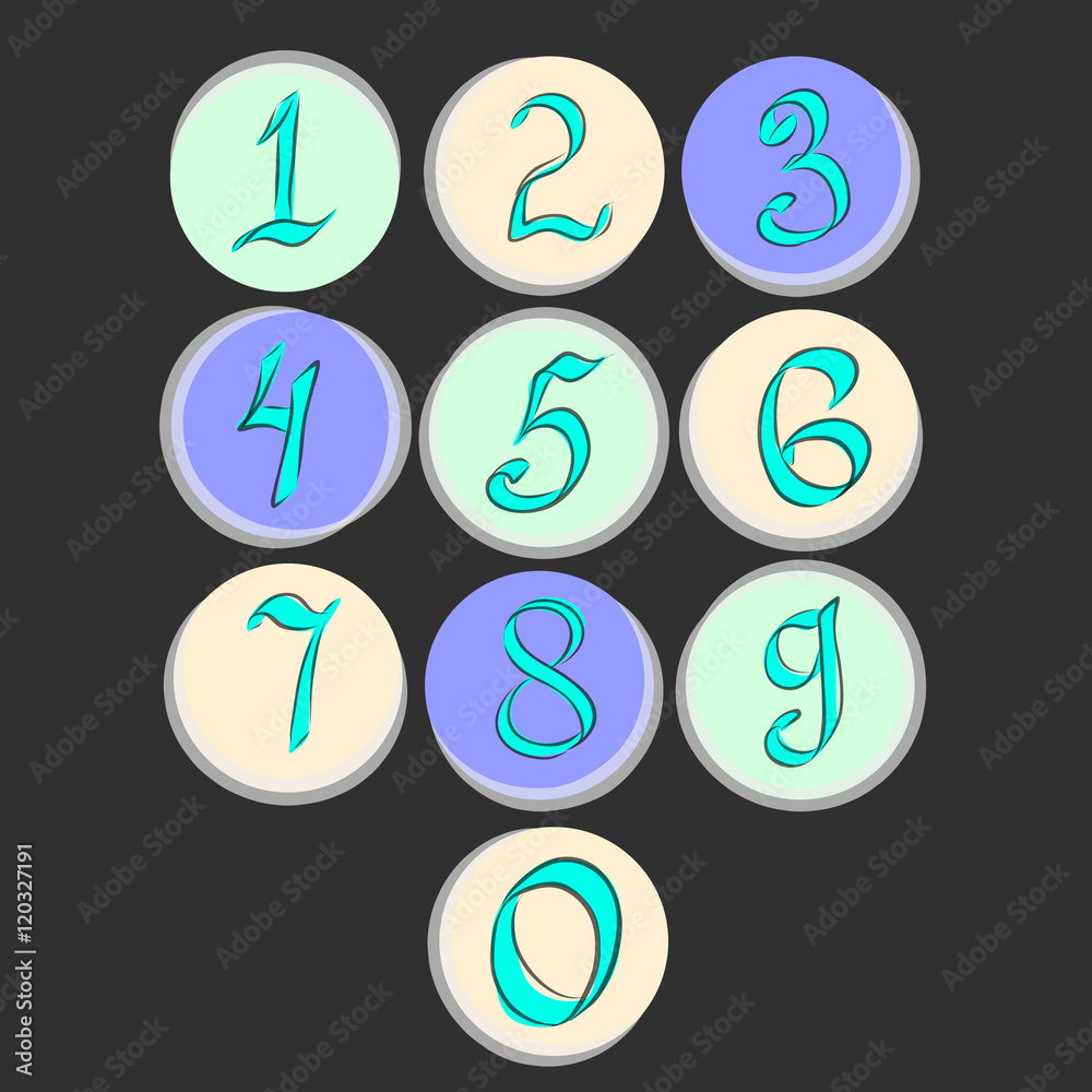Hand drawing numbers. Back to school Stock Vector | Adobe Stock
