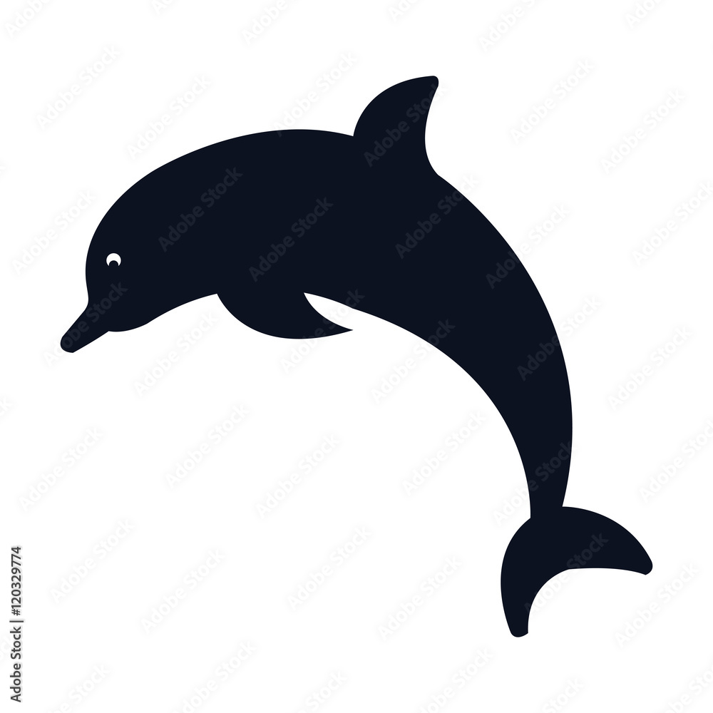 dolphin marine aquatic animal. aquarium symbol. vector illustration ...