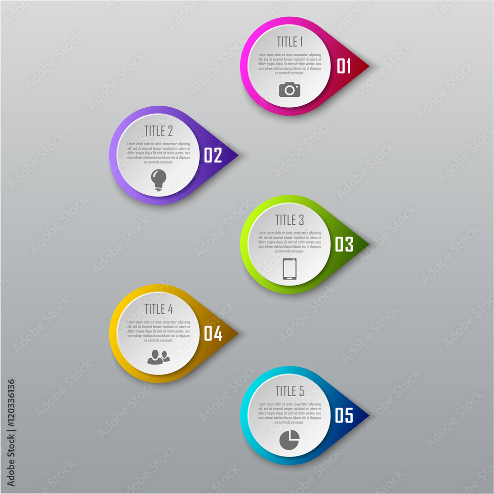 Infographic business concept with 5 options, parts, steps. Vector ...