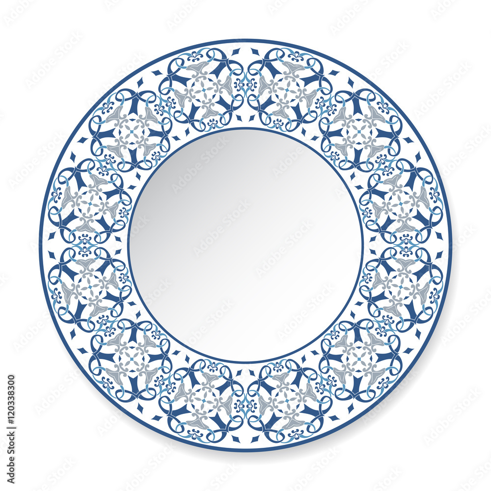decorative plate with circular pattern Stock Vector | Adobe Stock