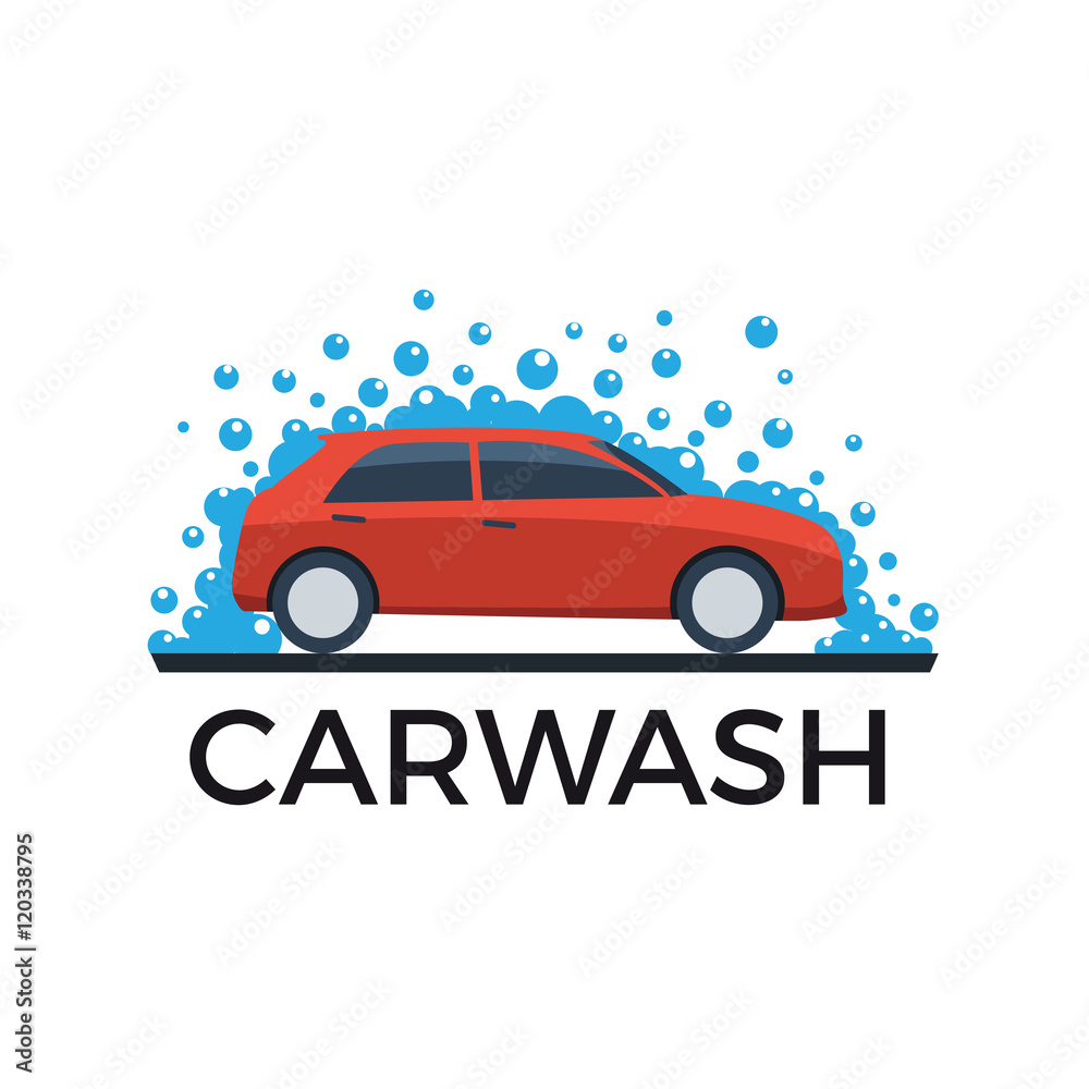 Vector abstract car and soap, carwash Stock Vector | Adobe Stock