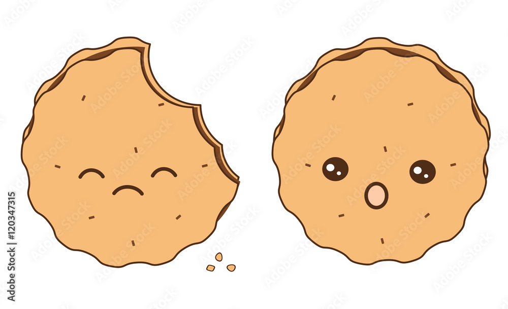 cute cartoon cookies isolated on white background vector illustration ...