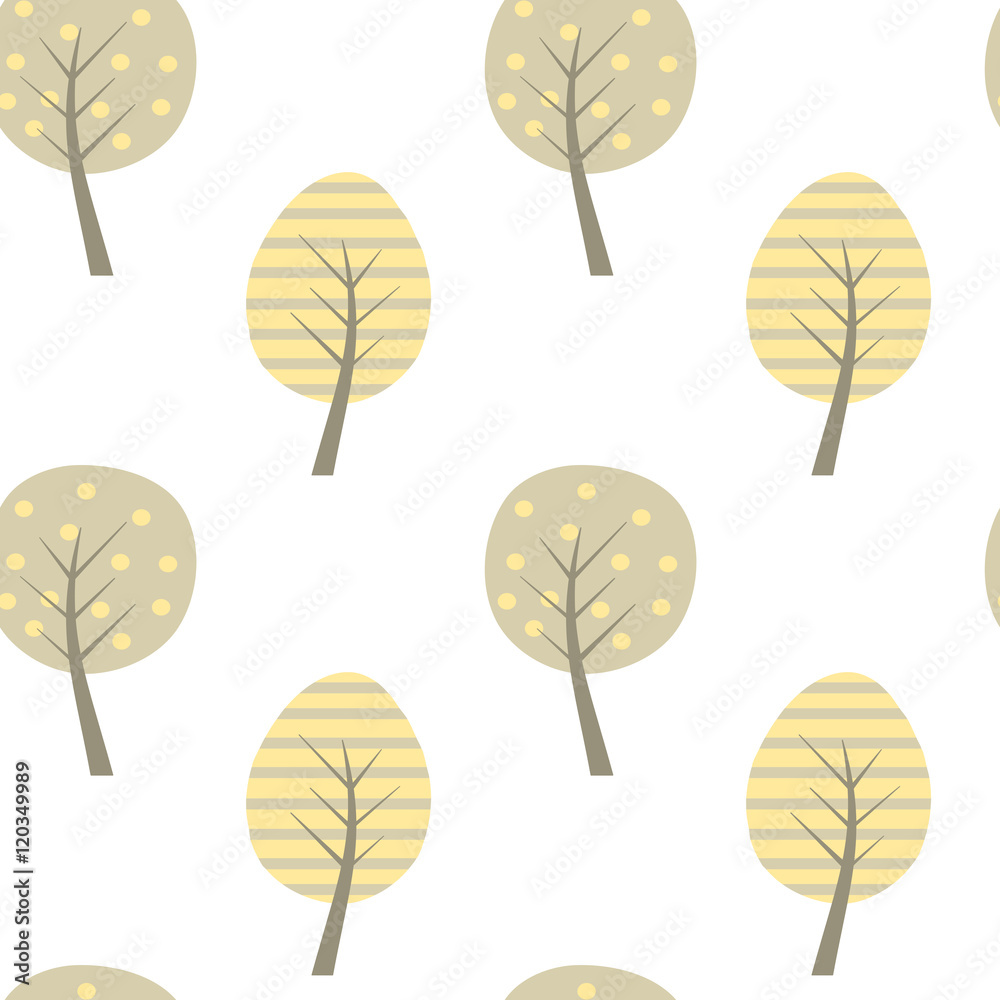 cute colorful tree seamless vector pattern background illustration ...