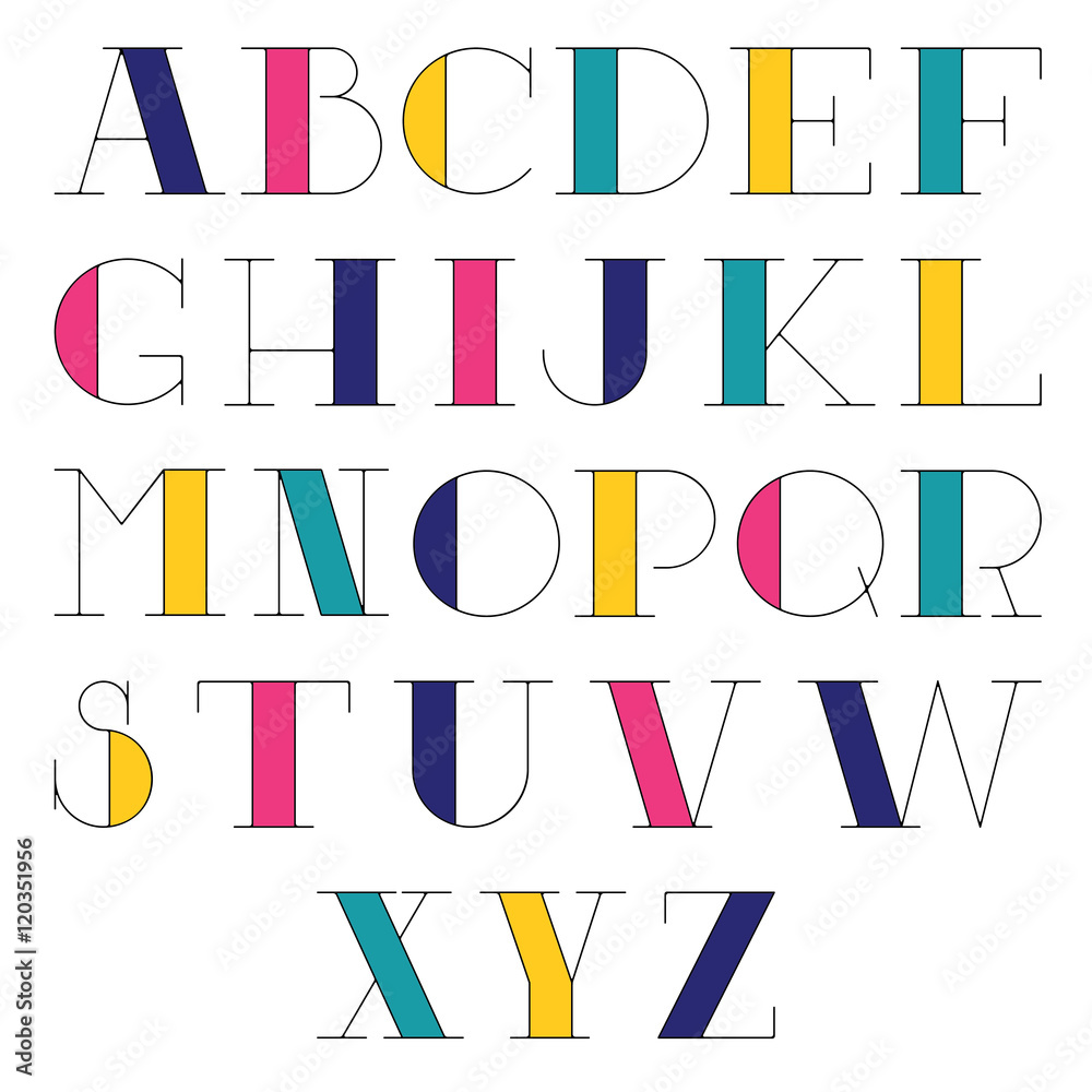 Custom latin poster font. Bold contrast serif uppercase. Stock Vector ...