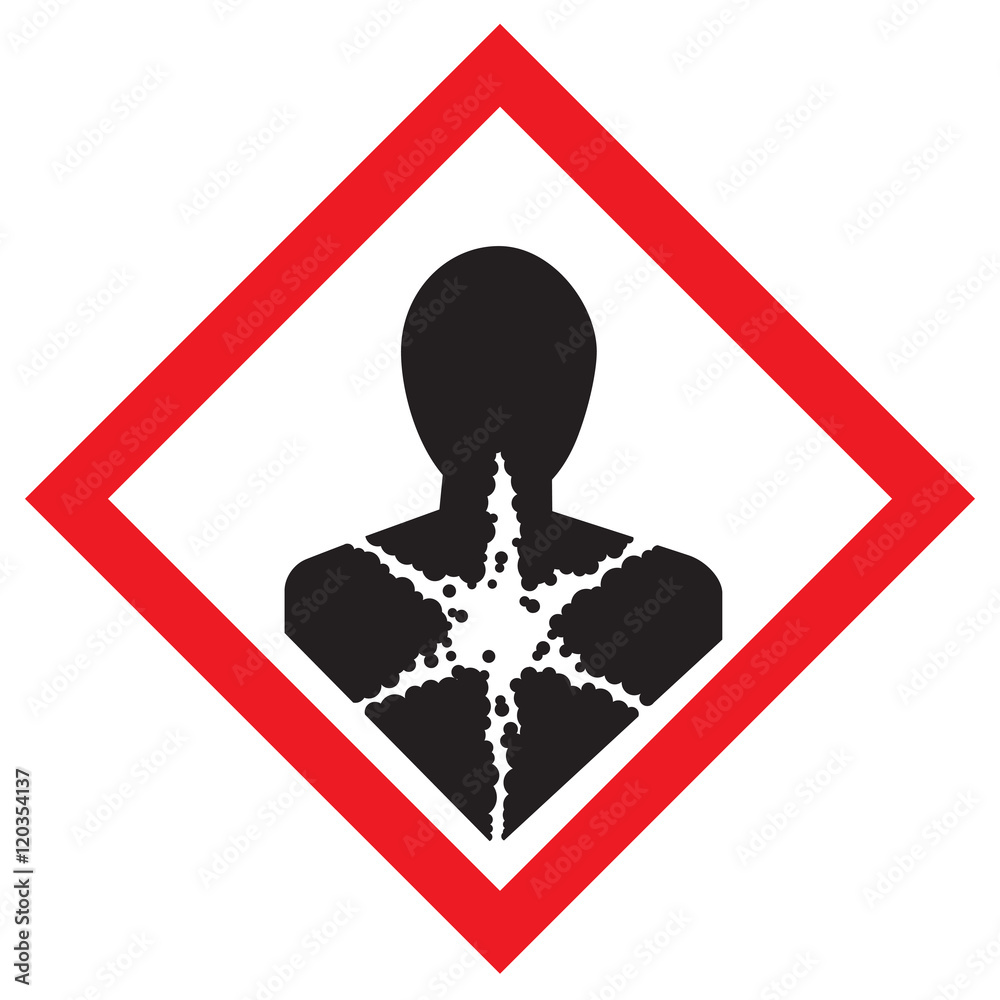 Piktogram GHS08 działanie uczulające drogi oddechowe Stock Vector ...