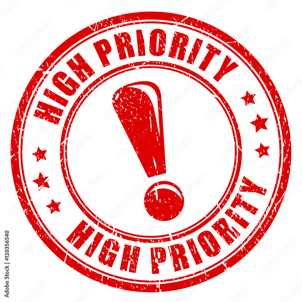 High priority exclamation stamp Stock Vector | Adobe Stock