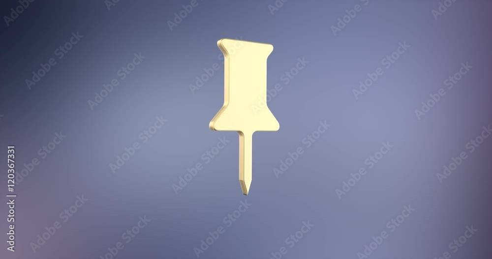 Vidéo Stock Animated Pin Gold 3d Icon Loop Modules for edit with alpha ...