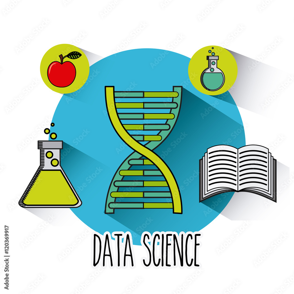 data science flat icons vector illustration design Stock Vector | Adobe ...