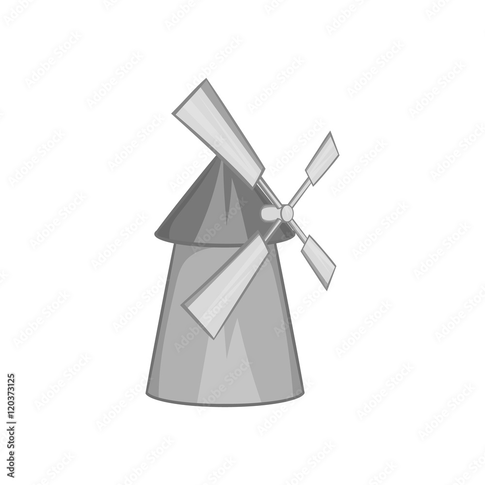 Mill icon in black monochrome style isolated on white background ...