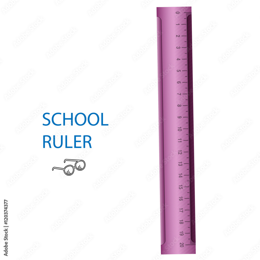 School ruler on a white background Stock Vector | Adobe Stock
