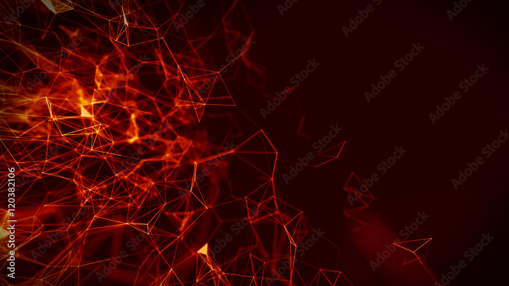Abstract Fire red Geometrical Background ..Futuristic technology style ...