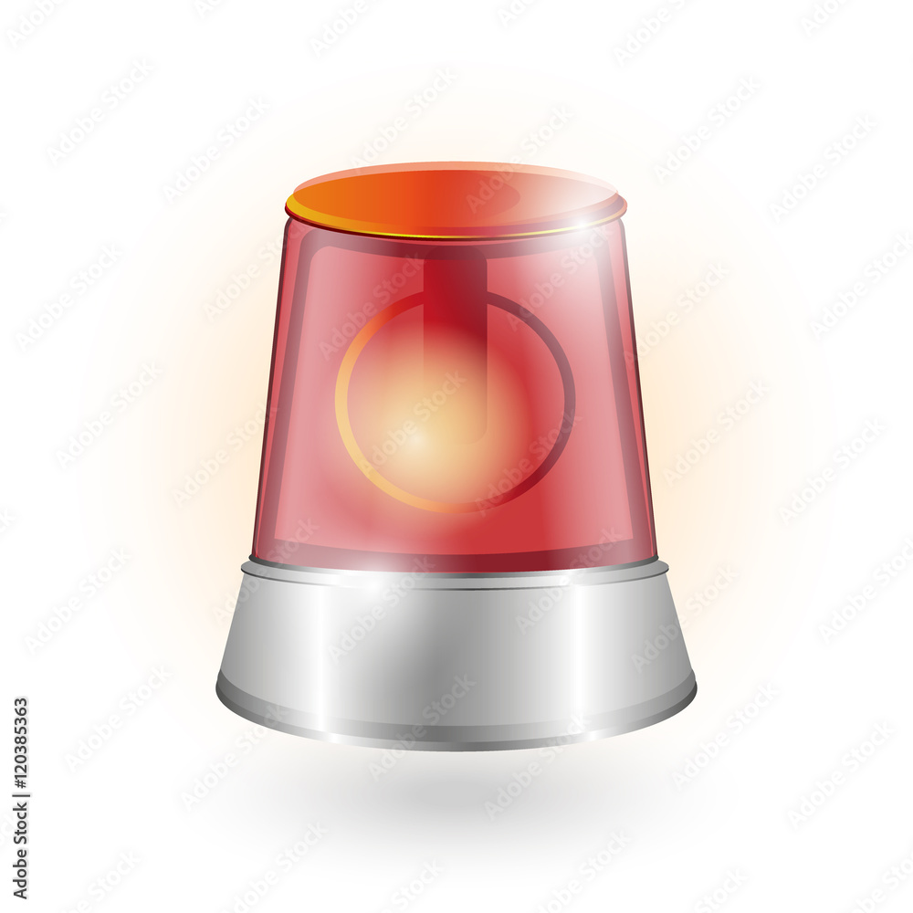 red siren warning alarm, fire alarm,chrom elements, background Stock ...