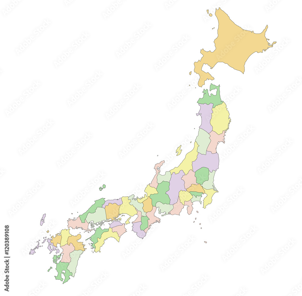Japan - Highly detailed editable political map with. Stock Vector ...
